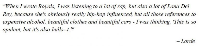Lorde's “Royals” Lyrics Meaning - Song Meanings and Facts