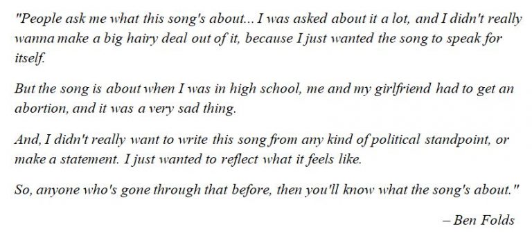 Ben Folds Five's "Brick" Lyrics Meaning - Song Meanings and Facts