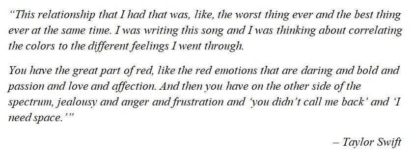 "Red" by Taylor Swift - Song Meanings and Facts