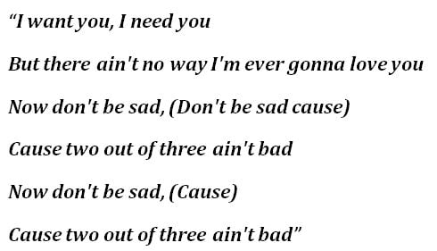 "Two Out of Three Ain't Bad" by Meat Loaf - Song Meanings and Facts