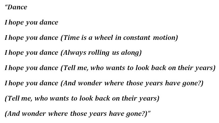 Lee Ann Womack I Hope You Dance Lyrics